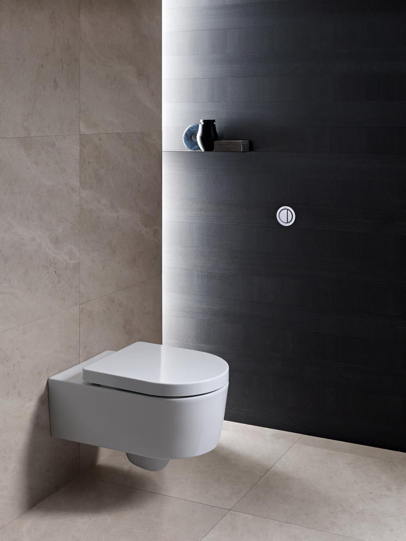 Remote flushing technology can be positioned freely in the bathroom ...